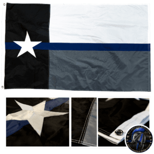 Texas "Thin Blue Line" Flag (Embroidered) - ReLEntless Defender Apparel